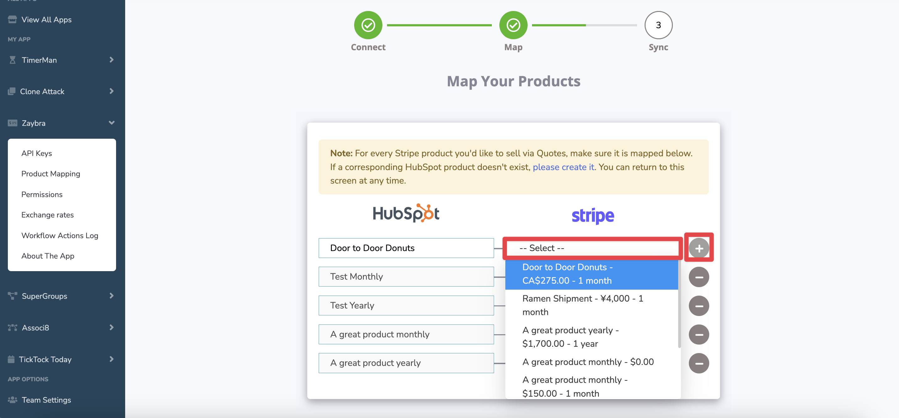 How to Map Stripe Products to HubSpot Using saas•hapily